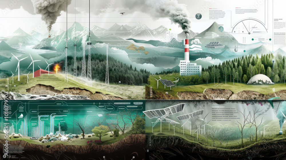 Infographic-style visualization of environmental impacts, from ...