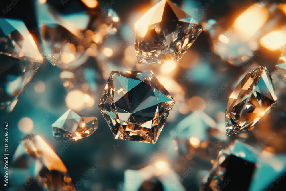 A close-up shot of a bunch of diamonds, suitable for use in jewelry or ...