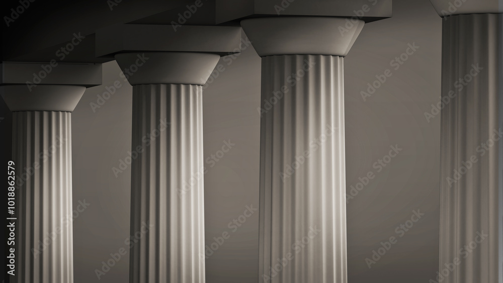 Row of classical architectural columns standing tall. Architectural ...