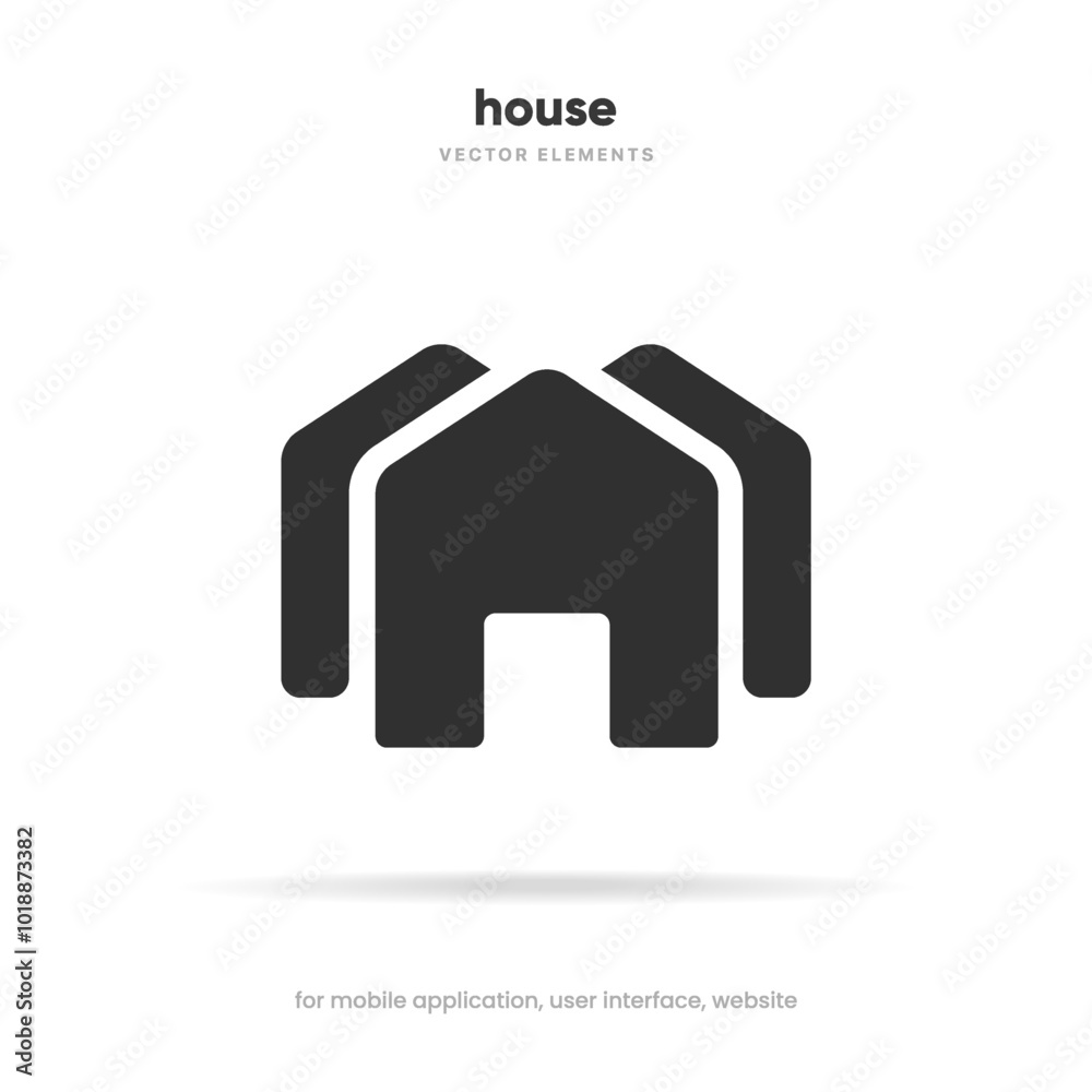 Minimal modern home, homepage, base, main page, house push button icon ...