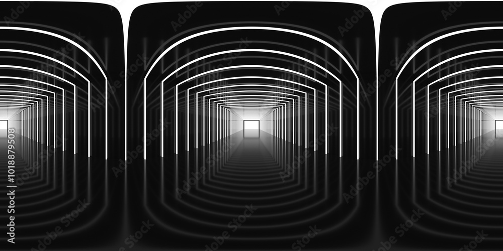 8K HDRI map, tunnel for rendering cars with neon lights Stock ...