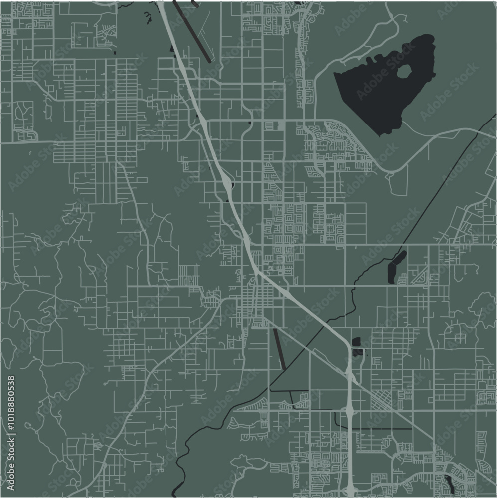 Map of Perris in California in a smooth dark style. Contains layered ...