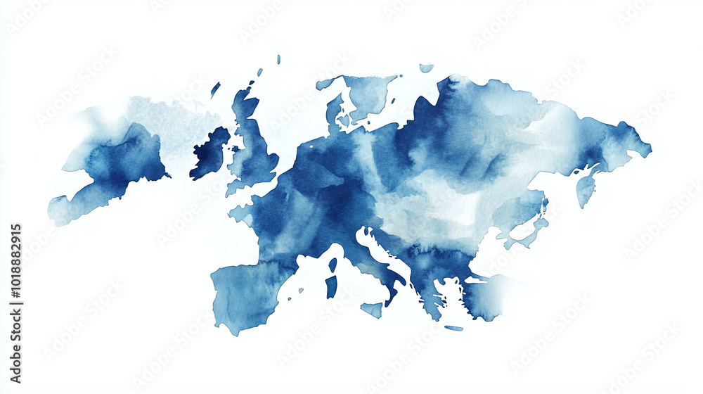 2d illustration for the map of europe, european map png on white paper ...
