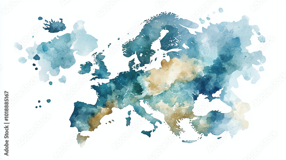 2d illustration for the map of europe, european map png on white paper ...