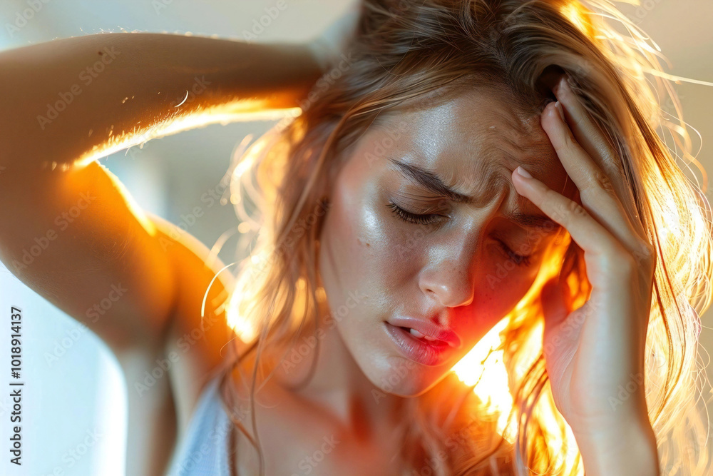 woman experiencing vertigo and dizziness due to BPPV, with a focus on ...