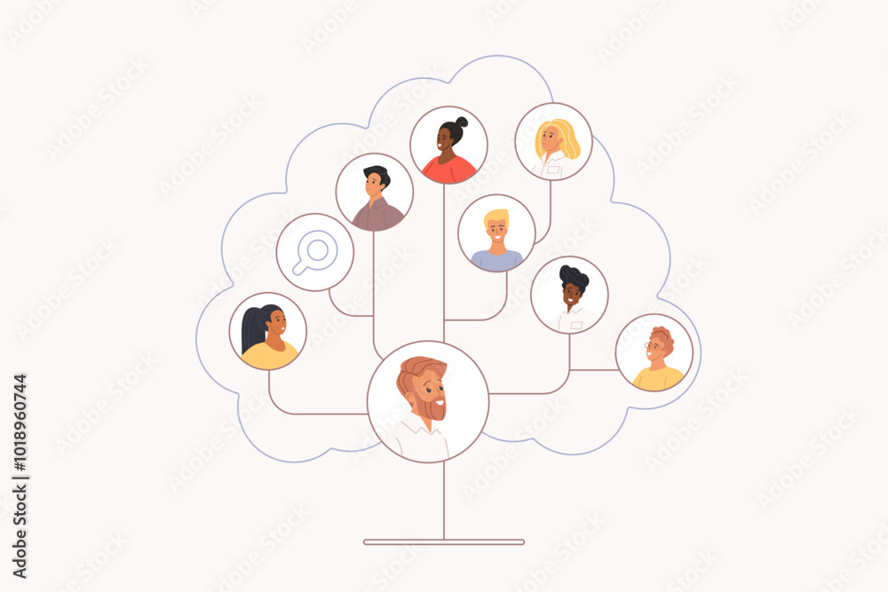 Corporate company structure and business team organization, hierarchy ...