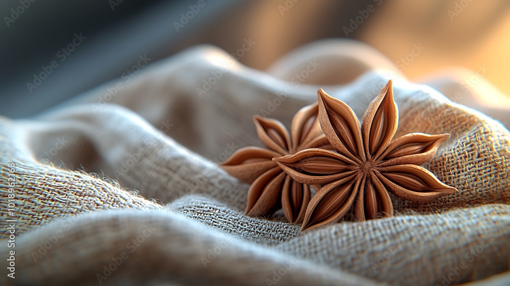 Anise Stars and Seeds: A detailed shot of star anise and its seeds ...