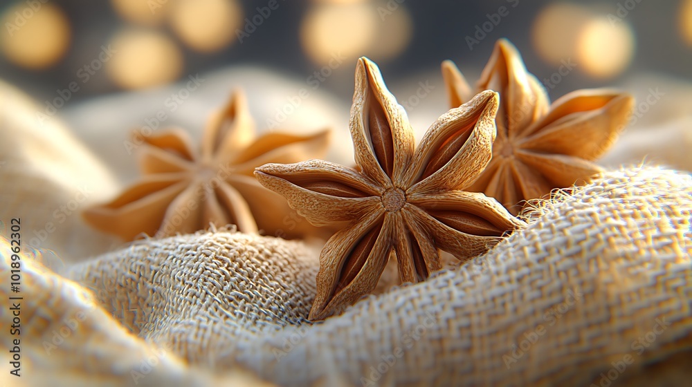Anise Stars and Seeds: A detailed shot of star anise and its seeds ...