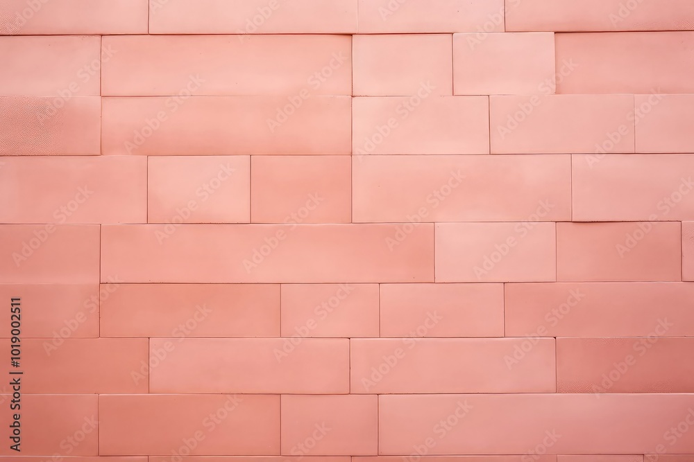 Rough grunge pink brick wall texture background. Peach fuzz color. Old ...