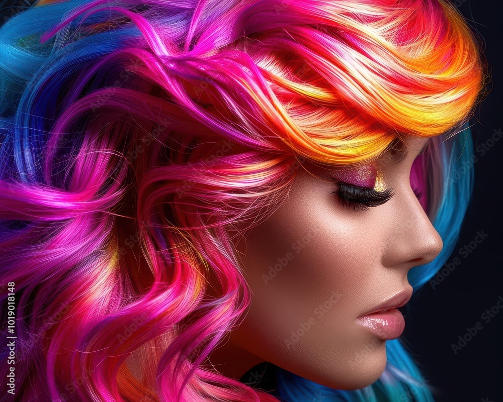 Hair styling and makeup tutorials, vibrant colors, step-by-step ...