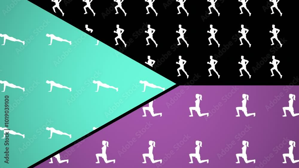 Animated motion background split screen for personal fitness, wellness ...