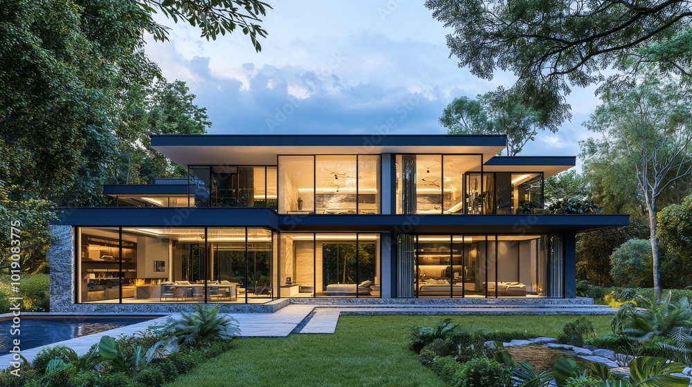 BIM Architecture: Modern Multi-Story Buildings Rendered in Digital 3D ...