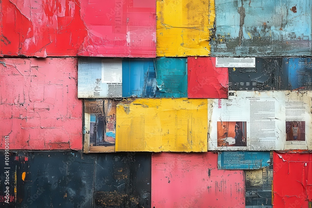 newspaper magazine collage background texture featuring a layered ...