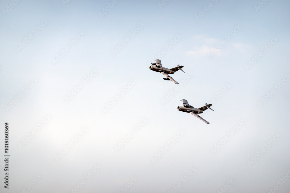 Mig-15 one of the first successful jet fighters with a swept wing, in ...