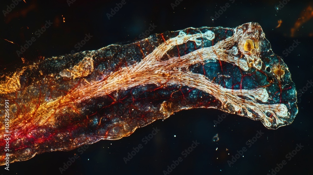 Cross section of a myelinated nerve stained with osmium tetroxyde to ...