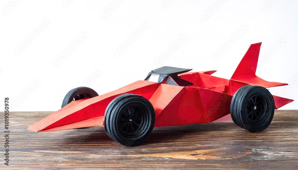 paper origami concept of a Formula One F1 racing car, a single seat ...