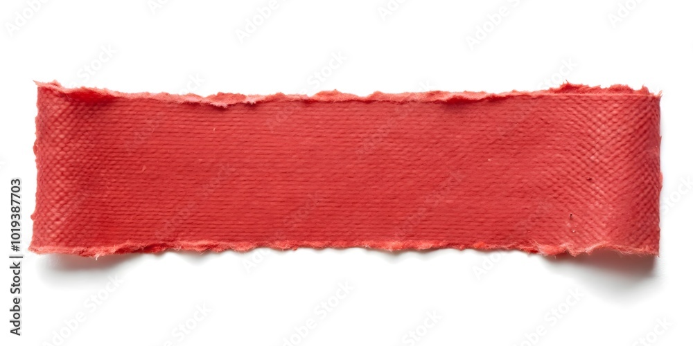 red background with space for text, A strip of torn Red paper tape ...
