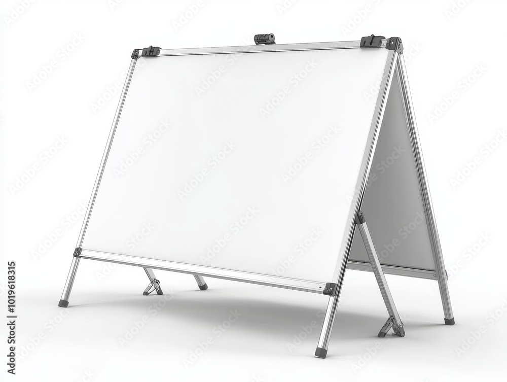 2408 141.A portable advertising stand with a double-sided blank display ...