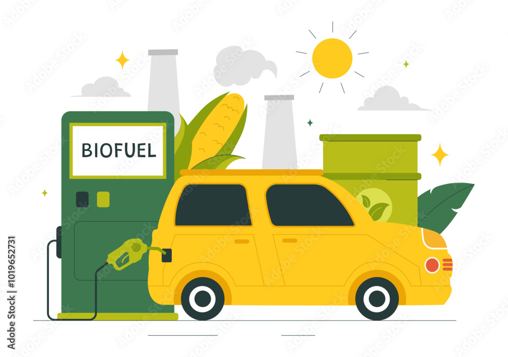 Biofuel Life Cycle of Natural Materials and Plants with Green Barrels ...