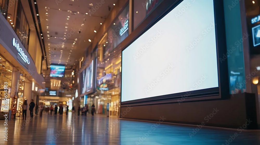 Large billboard poster ad space at a shopping mall Blank advertising ...