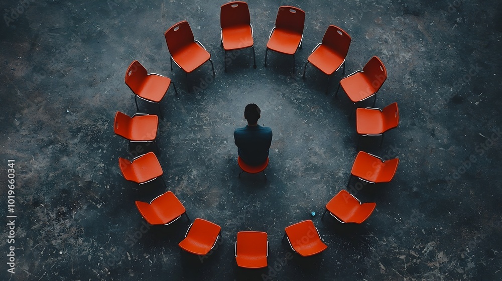 Empty Chair in a Circle of Support Highlighting the Community Aspect of ...