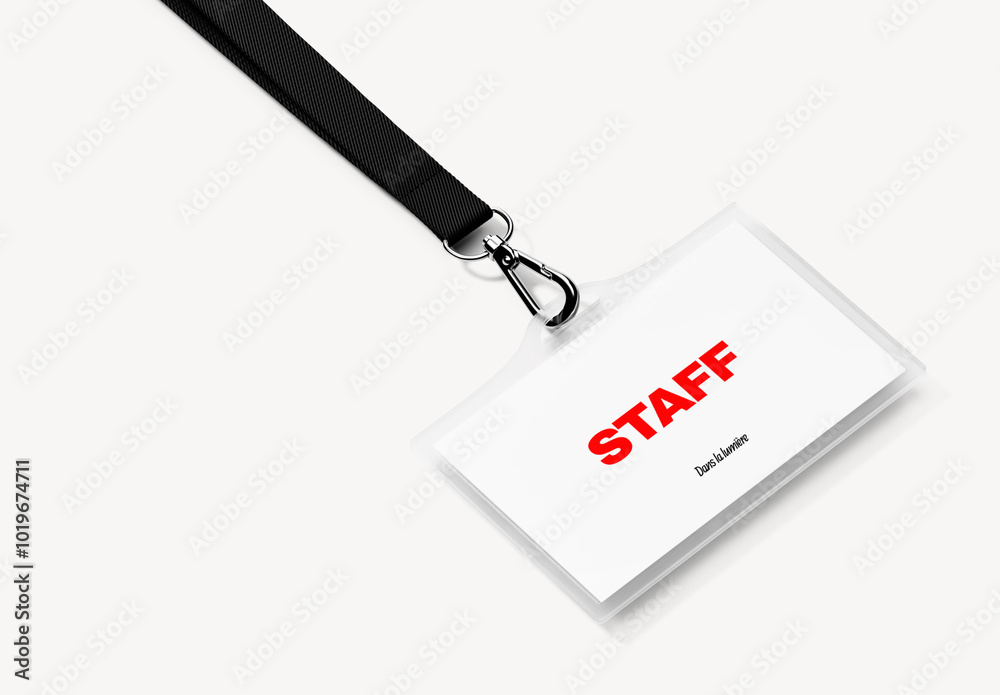 Stationery Staff ID Card Holder Mockup Stock Template | Adobe Stock
