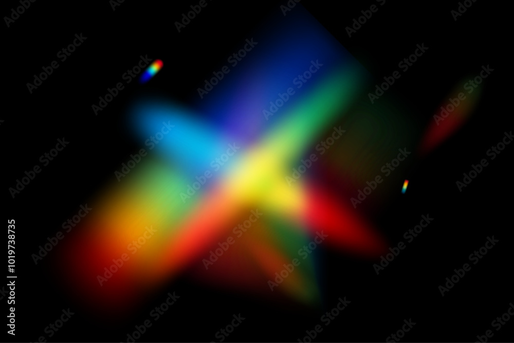 Dynamic lens flare and rainbow prism effect on transparent background ...