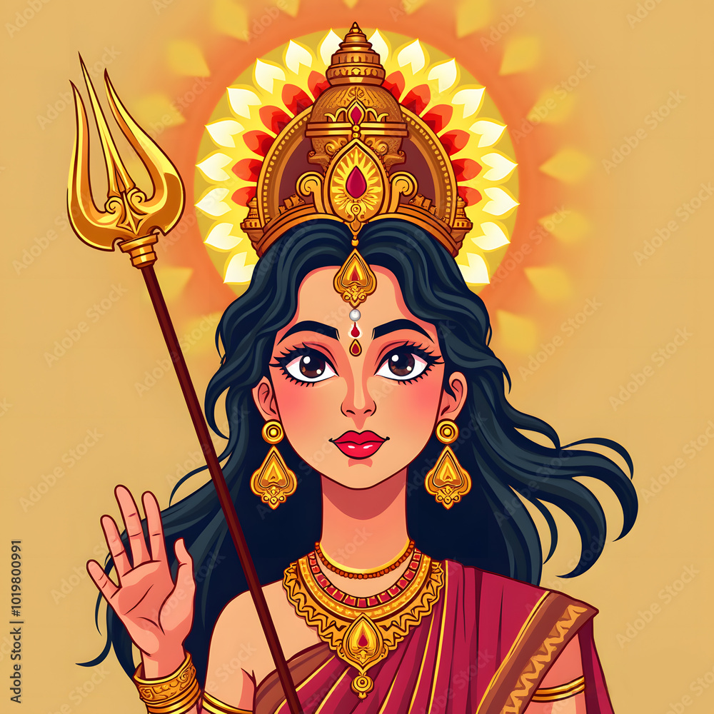 Goddess Maa shailaputri, Happy Navratri. Happy Durga Puja Subh Navratri ...