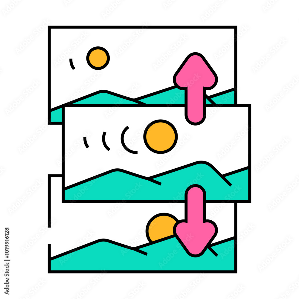 Parallax Scrolling Ux Ui Design Line Icon Vector Parallax Scrolling Ux Ui Design Sign Isolated