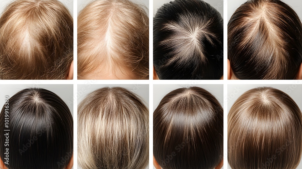 Detailed monthly timeline of hair regrowth, featuring before-and-after ...