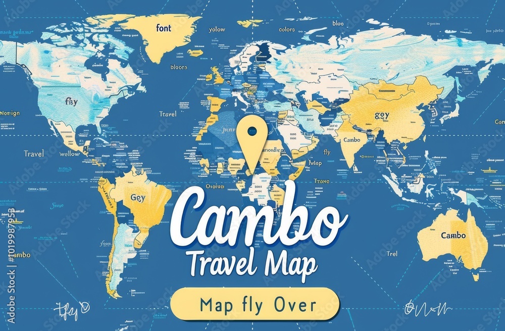 A simple flat map of the world with a location pin over Brazil. The ...