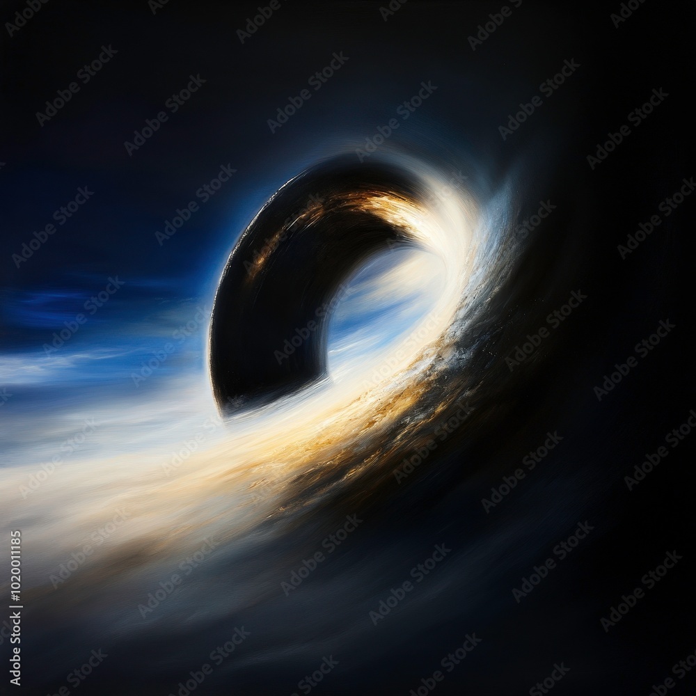Illustrate the distortion of space-time near a black hole with a ...