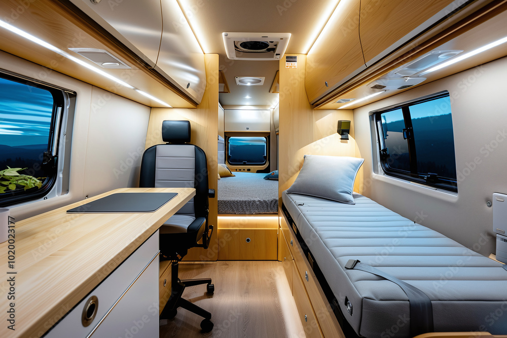 revamp camper van interior with sleek modern finishes for off-grid ...