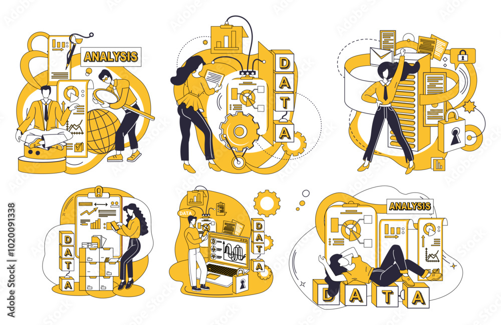 Data Integration Vector Illustration Business Beneficiary Thrives On Synergy Created By Data