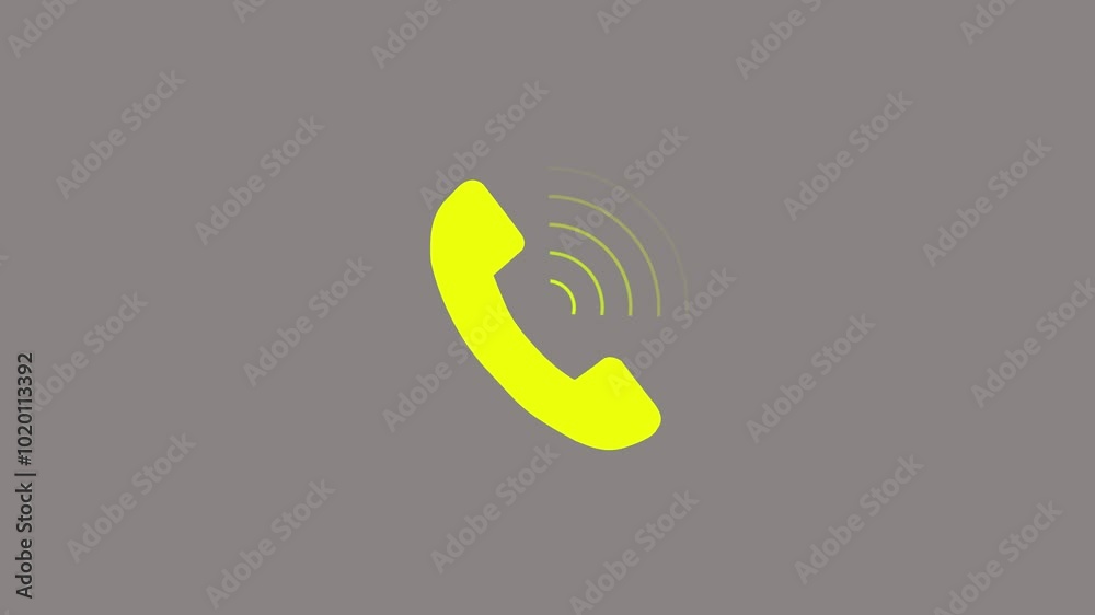 Incoming telephone call icon Animation on white screen chroma key and ...