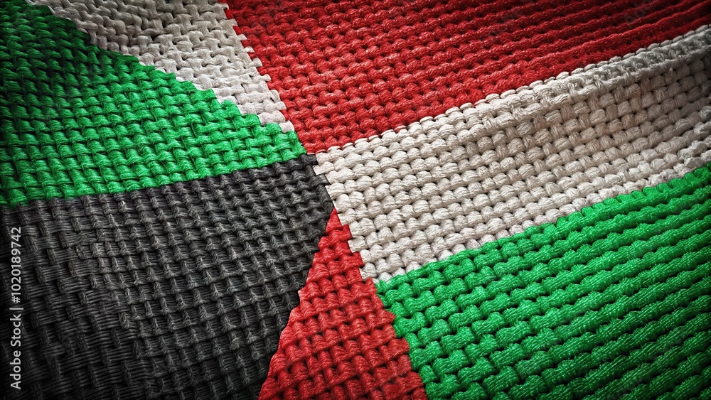 Macro Photography of Kuwait Flag Texture - Vibrant Colors and Detailed ...