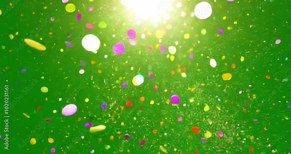 Confetti Party Popper Explosions on a Green Screen Background, Two ...