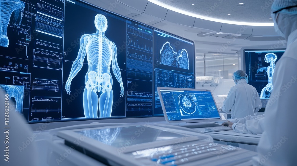 2410_051.advanced medical imaging lab, doctors analyzing 3d body scans ...