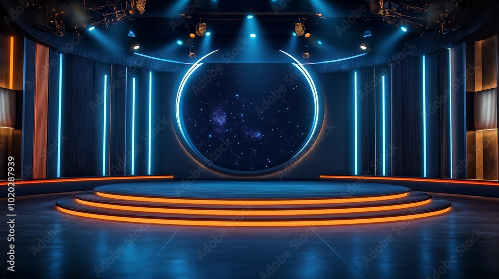 Night talk show, virtual studio background. Ideal also for online ...
