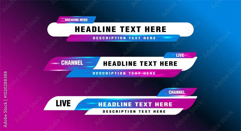 lower thirds vector of Breaking headline news bar layout design ...