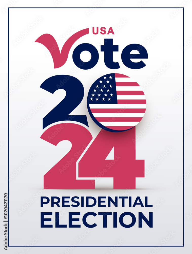 Presidential Election 2024 template with USA flag. Vote in USA flag ...