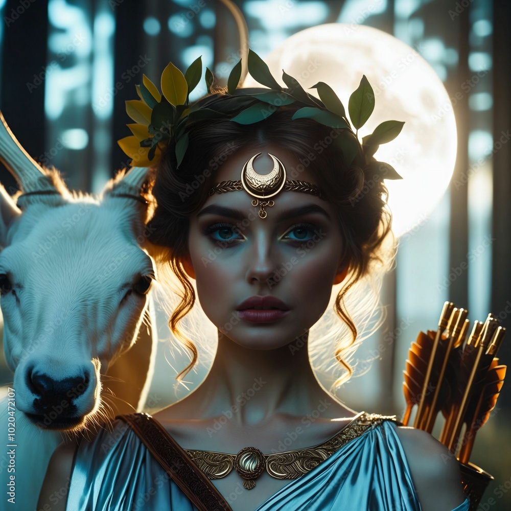 Artemis or Diana Greek goddess of hunt, wilderness, nature, vegetation ...