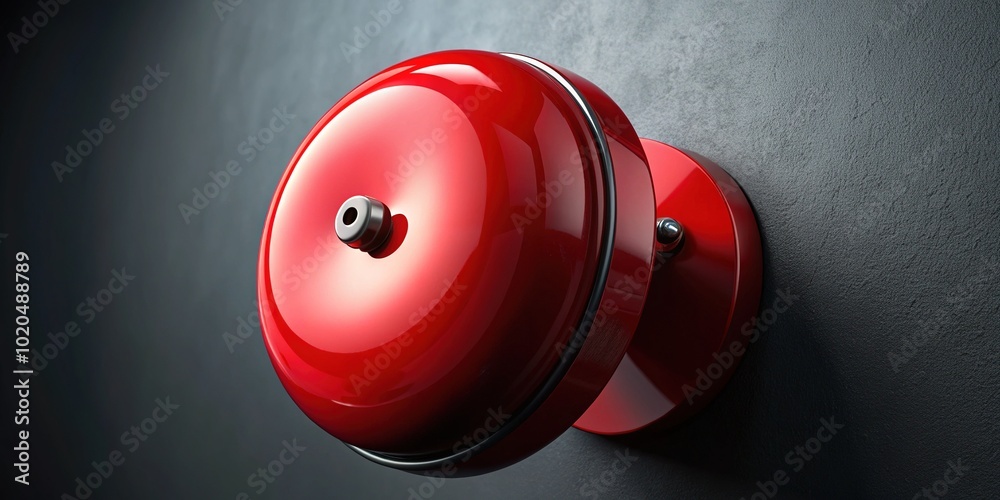 Realistic Red School Fire Alarm Bell Set Vector for Emergency Safety ...