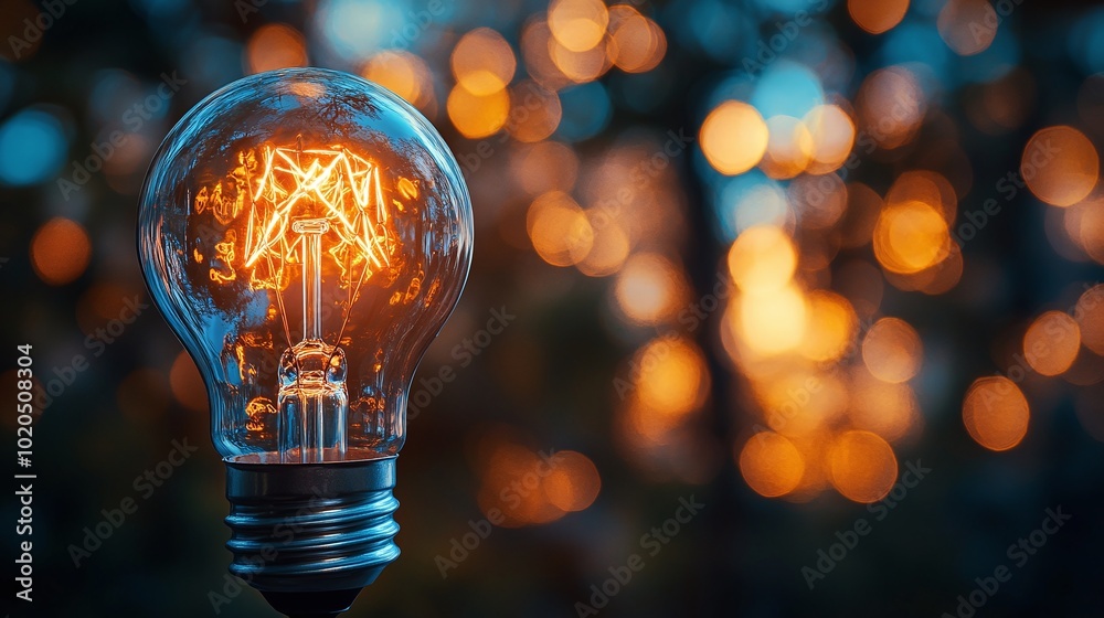 smart business idea symbolized by a light bulb highlighting innovative ...