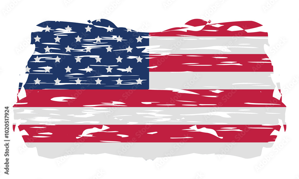 Grunge American national flag vector illustration, American flag paint ...
