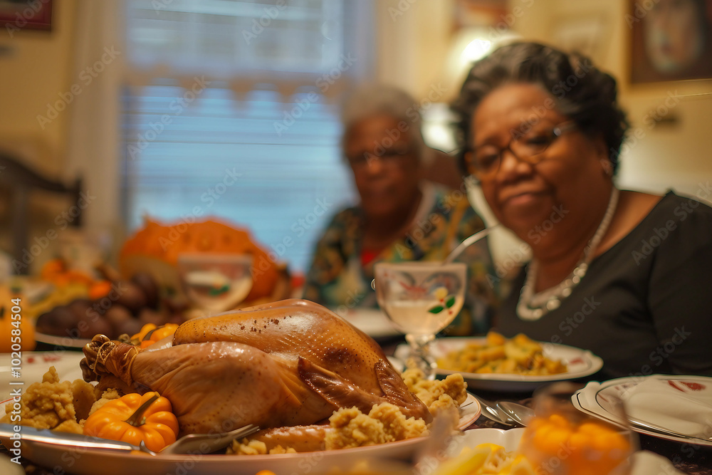 Beautiful thanksgiving dinner settings, holiday festive atmosphere ...