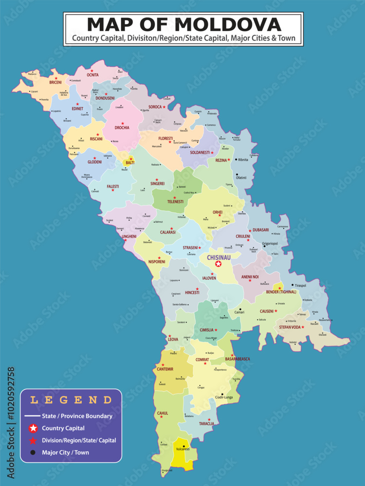 European Country Geography Political map. Political map of country with ...