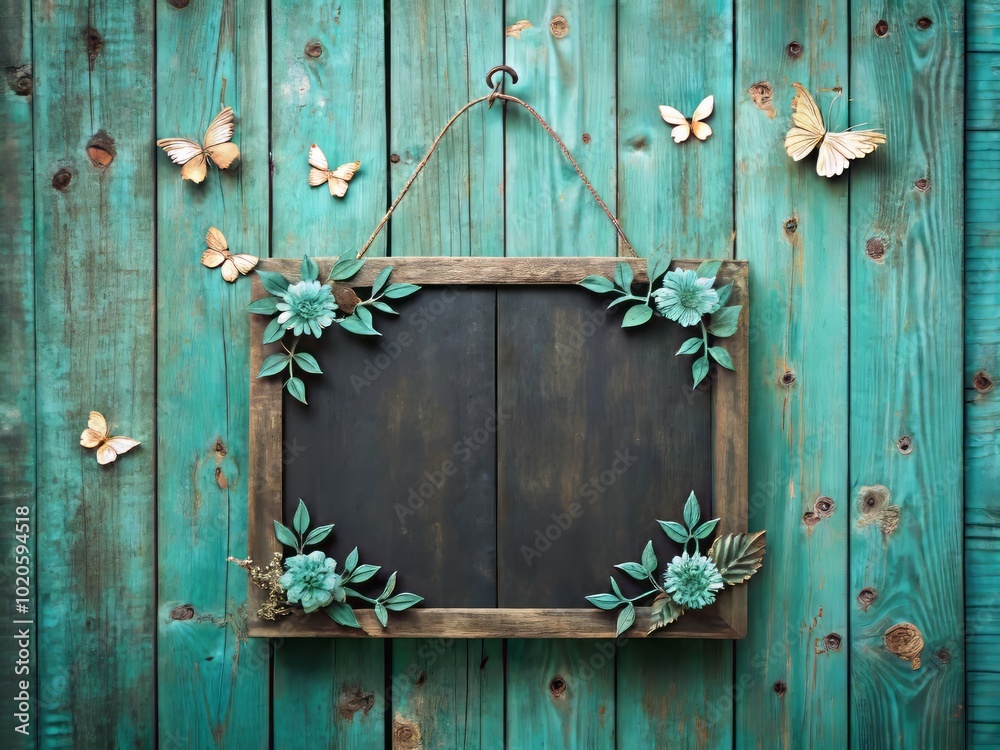 Enhance your decor with this rustic teal blue wooden door sign ...
