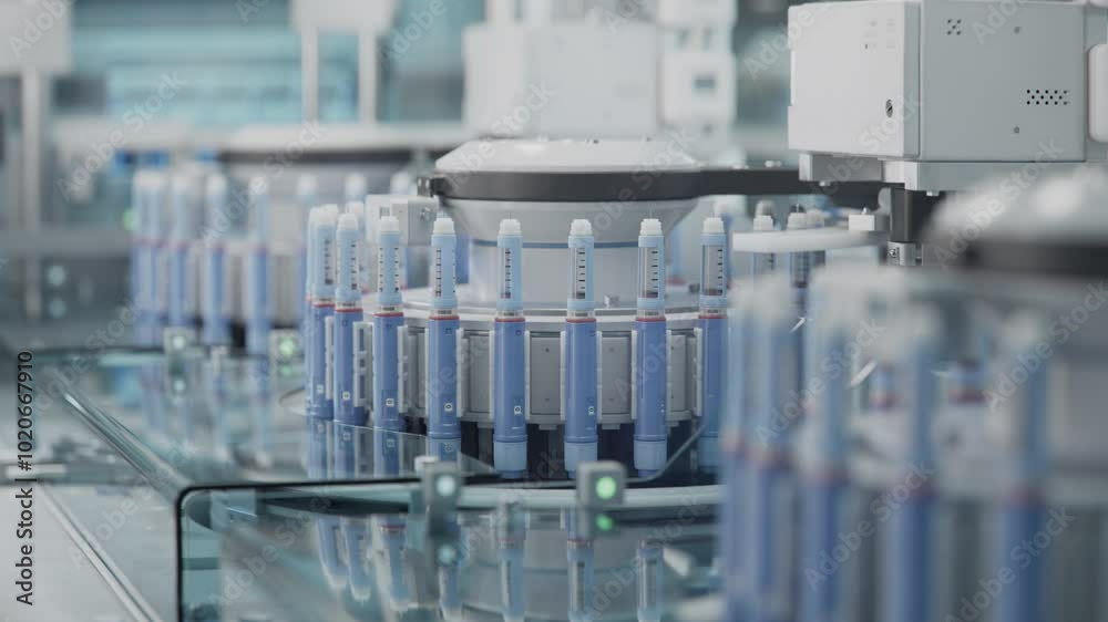 Insulin Injection Pens on Conveyor Line during Production Process at ...