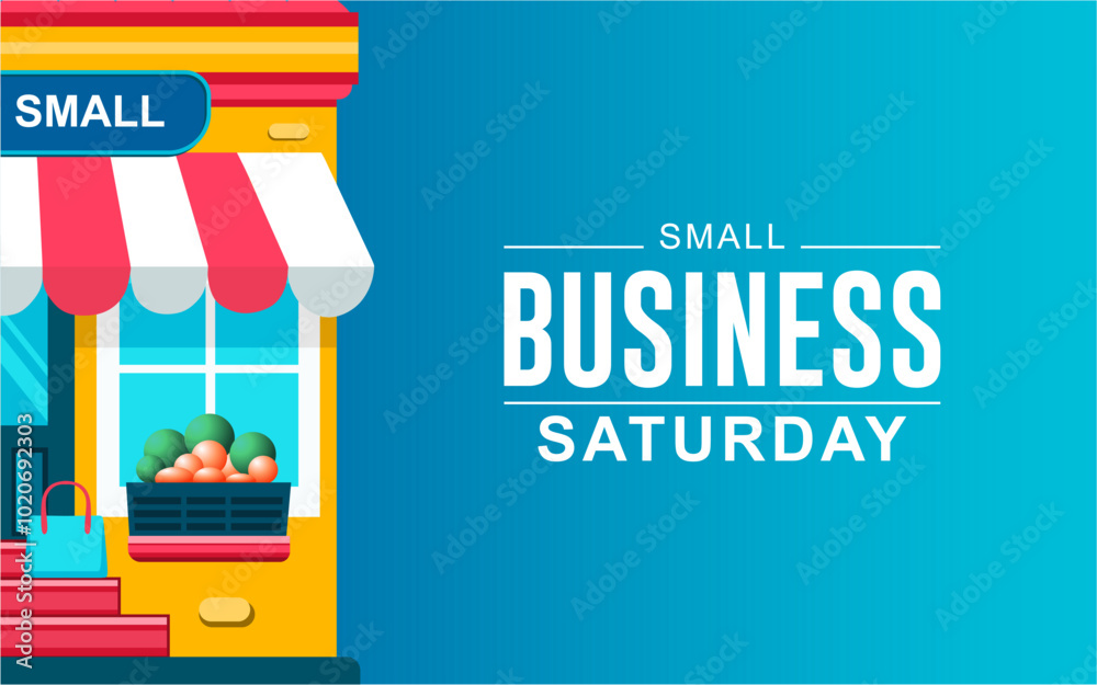 Small business saturday, november 25. Vector illustration of small ...